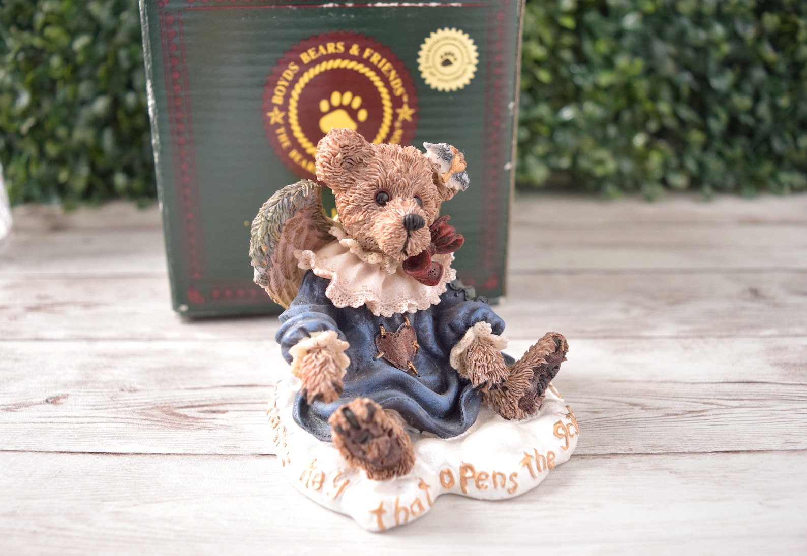 Boyds Bear Resin Figurine, Bearstone Statue, Heavenly Teddy Bear Angel ...