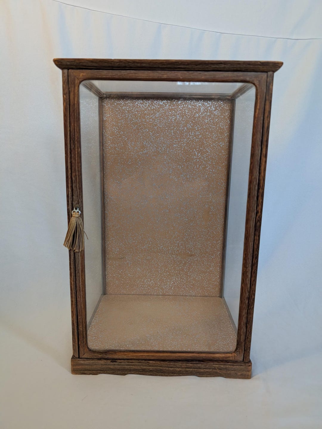 Vintage Tall Large Clear Glass Doll Display Case With Real Wood Frames ...