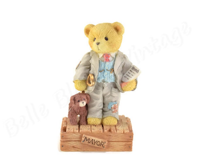 Vintage Mayor Bear Figurine, Cute Resin Teddy Statue Election Year ...