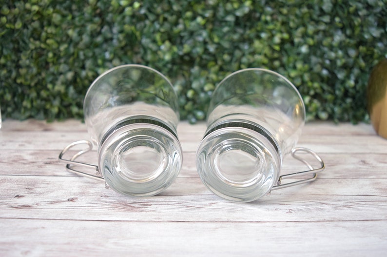 Vintage Italian Vitrosax Glass Coffee Mugs Cups With Removable - Etsy