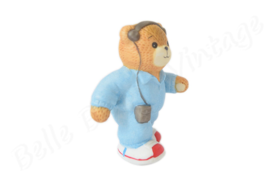 Enesco Lucy Riggs Lucy and Me Mini Bear Figurine of Blue Bear Jogging ...