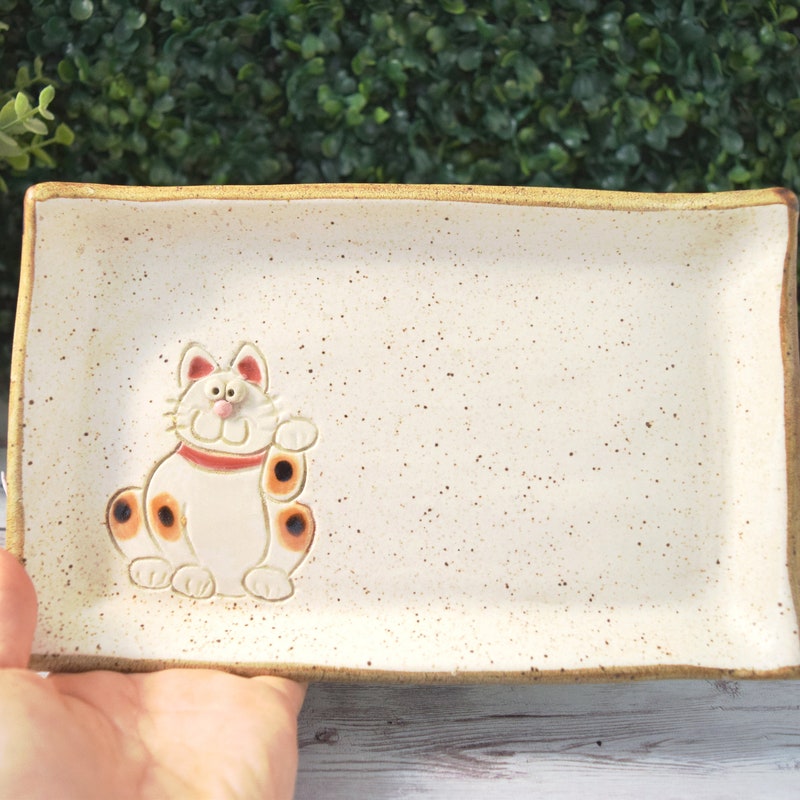 Japanese Cat Plate - Etsy