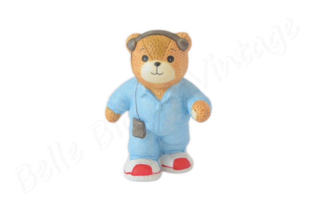 Enesco Lucy Riggs Lucy and Me Mini Bear Figurine of Blue Bear Jogging ...