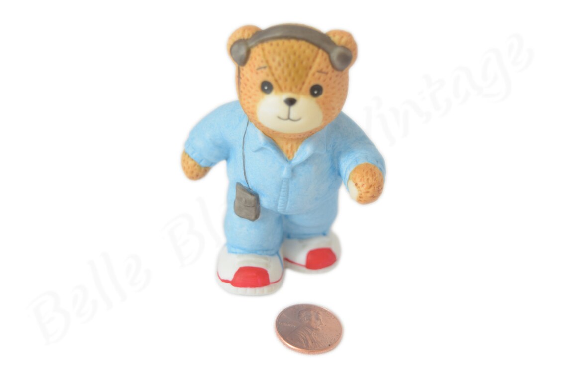 Enesco Lucy Riggs Lucy and Me Mini Bear Figurine of Blue Bear Jogging ...
