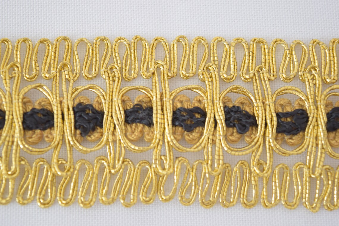Wide Gold Trim by the Yard Metallic Gold Lace Fringe With - Etsy