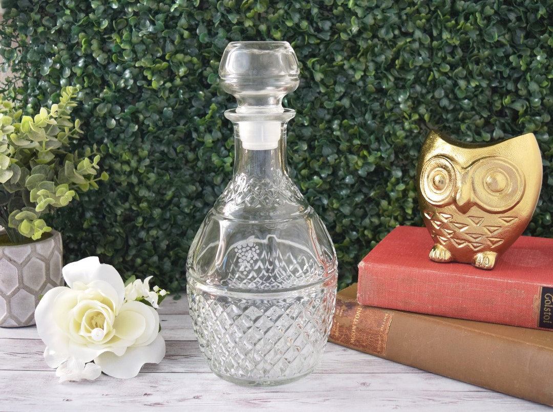 Vintage Crown Royal Clear Glass Decanter With Stopper, Vodka Wine ...