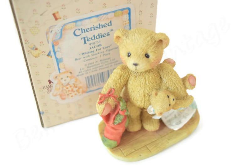 Vintage Cherished Teddies Resin Bear Christmas Figurine 1992 - Etsy