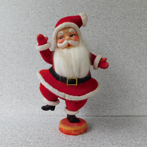 Flocked Santa - Etsy