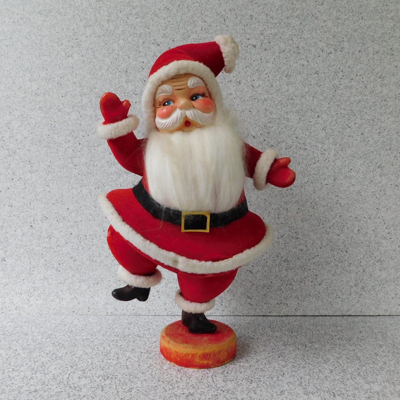 Flocked Santa - Etsy