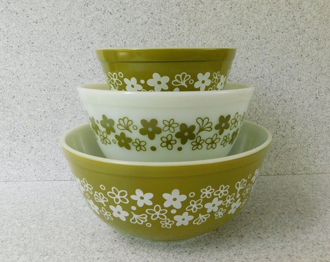Set of 3 Pyrex Spring Blossom Mixing Bowls, 401 1.5 Pint, 402 1.5 Quart ...