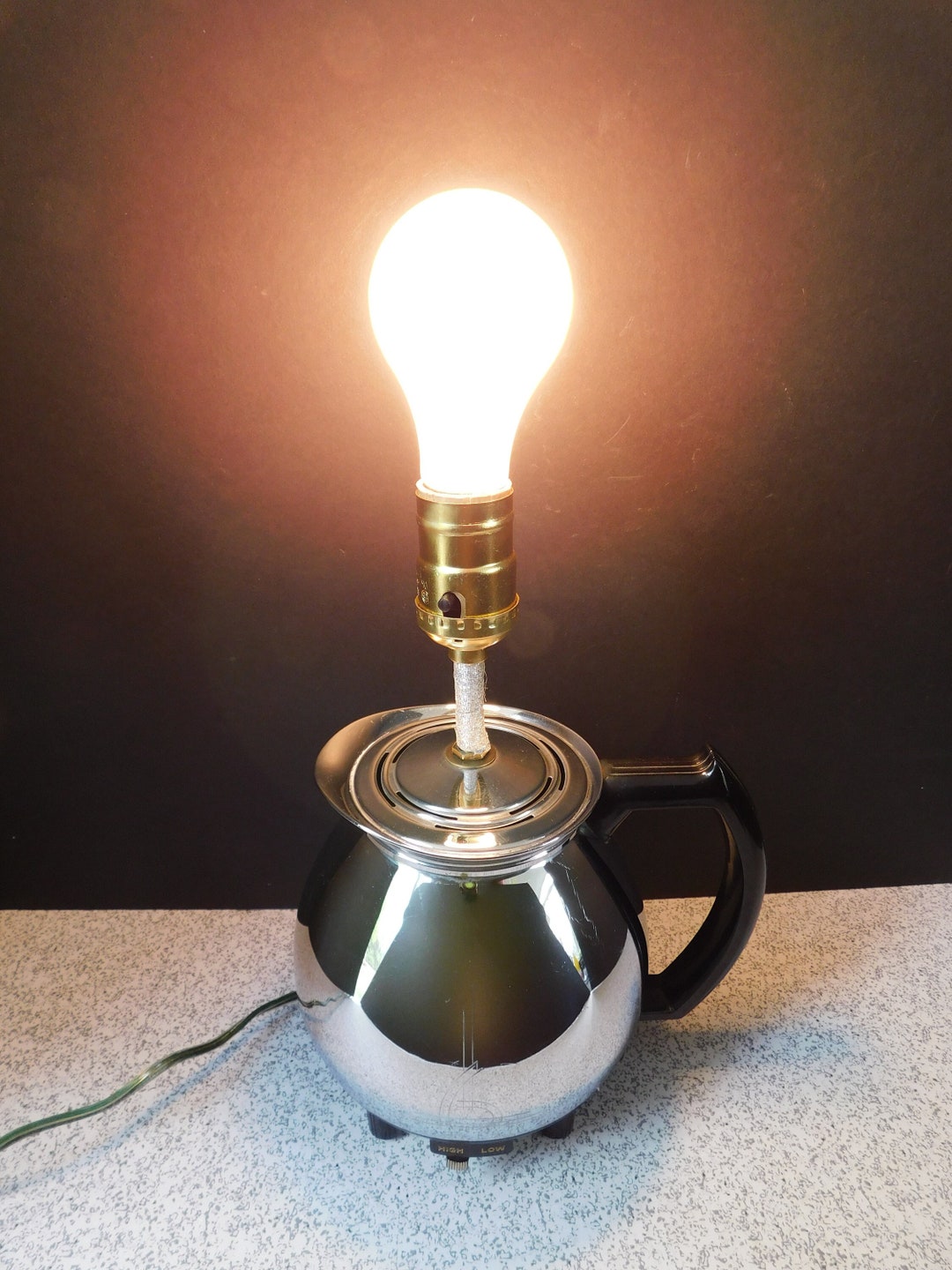 Working Converted Art Deco Sunbeam Coffeemaster Lamp, Repurposed ...