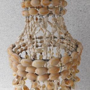 Vintage 13 Inch Seashell Chandelier, Boho Hanging Shell Decor, Chula ...