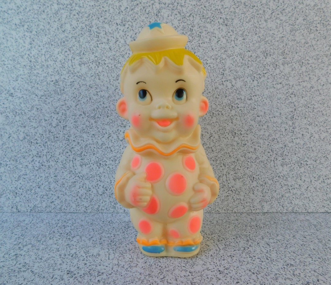 Mid Century Squeaky Boy Clown From Star Mfg., Clown Boy With Working ...