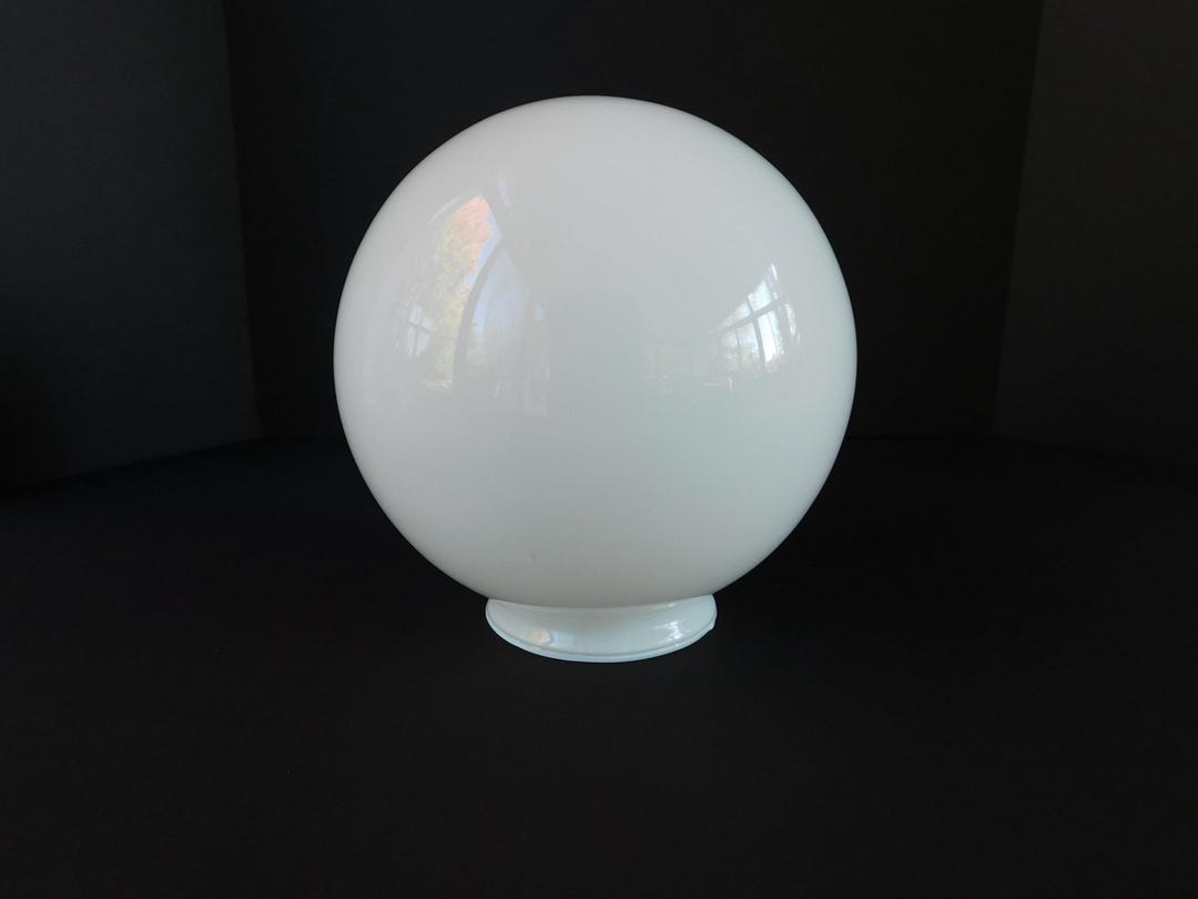 8 Inch Vintage Replacement Light Globe, White Glass Globe, Light Cover ...