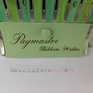 Working Twin Kiss Paymaster Ribbon Writer Check Printer With Keys and ...