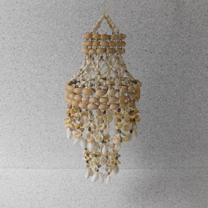 Vintage 13 Inch Seashell Chandelier, Boho Hanging Shell Decor, Chula ...
