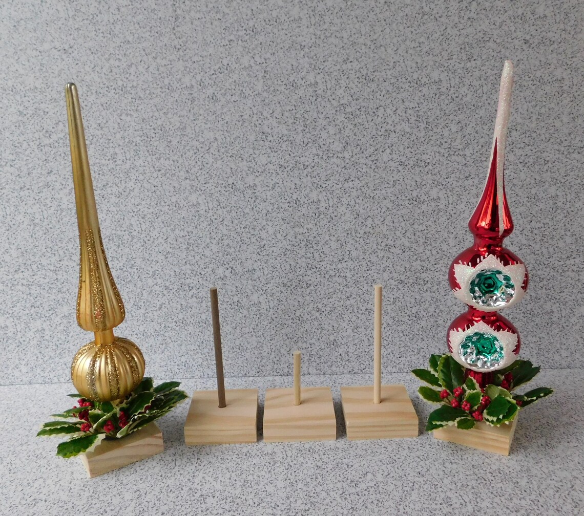 Set of 5 Wooden Stands for Christmas Tree Toppers Tree Topper - Etsy