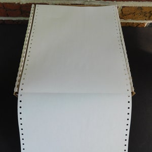 NOS Box of Continuous Feed White Computer Paper, Printer's Choice, 8.5 ...