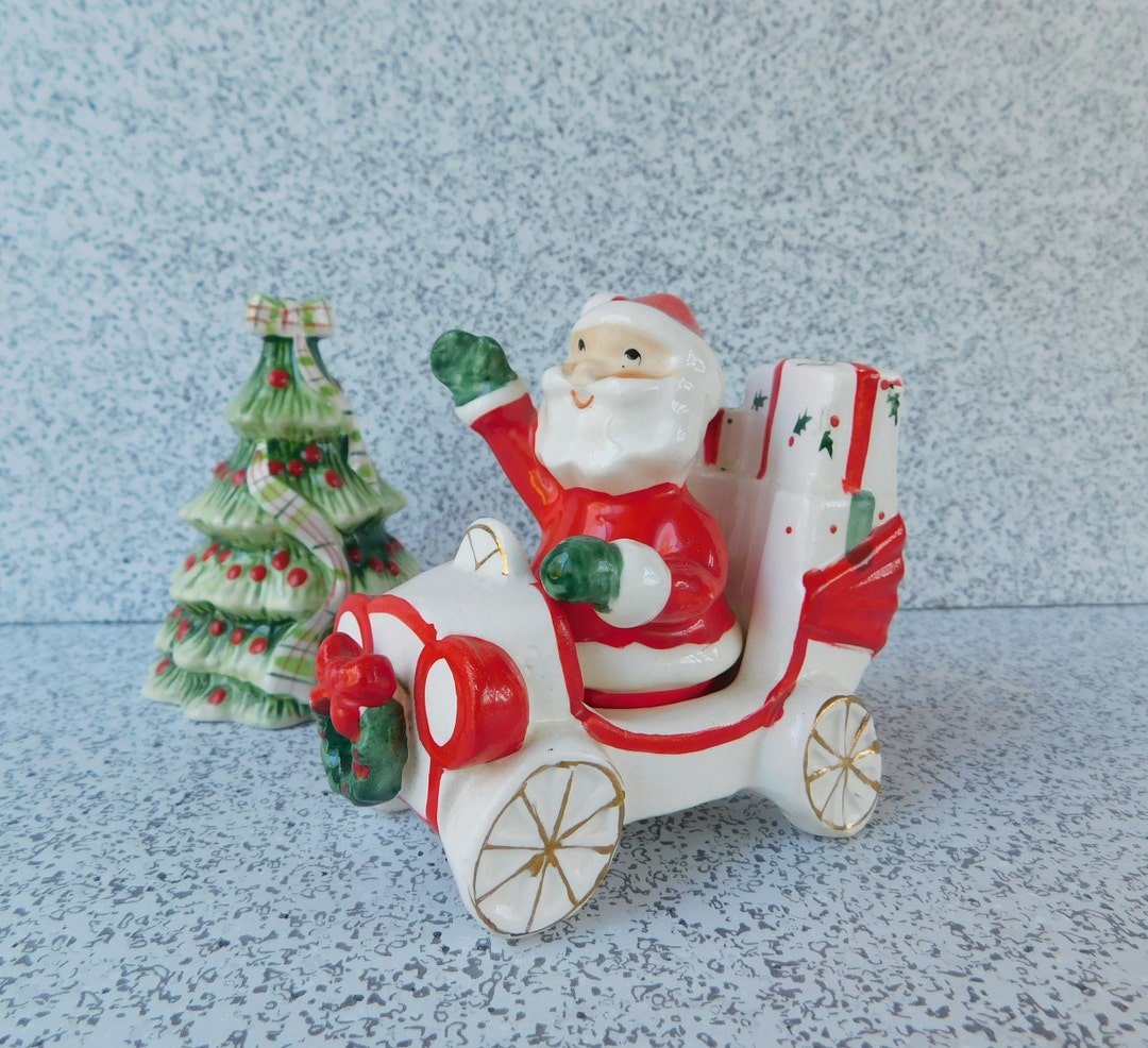 1959 Napco Santa in Car Salt and Pepper Shakers With Label, Santa ...