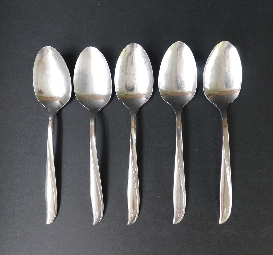 5 Oneida Twin Star Serving Spoons, 8 1/4", Twin Star Stainless ...