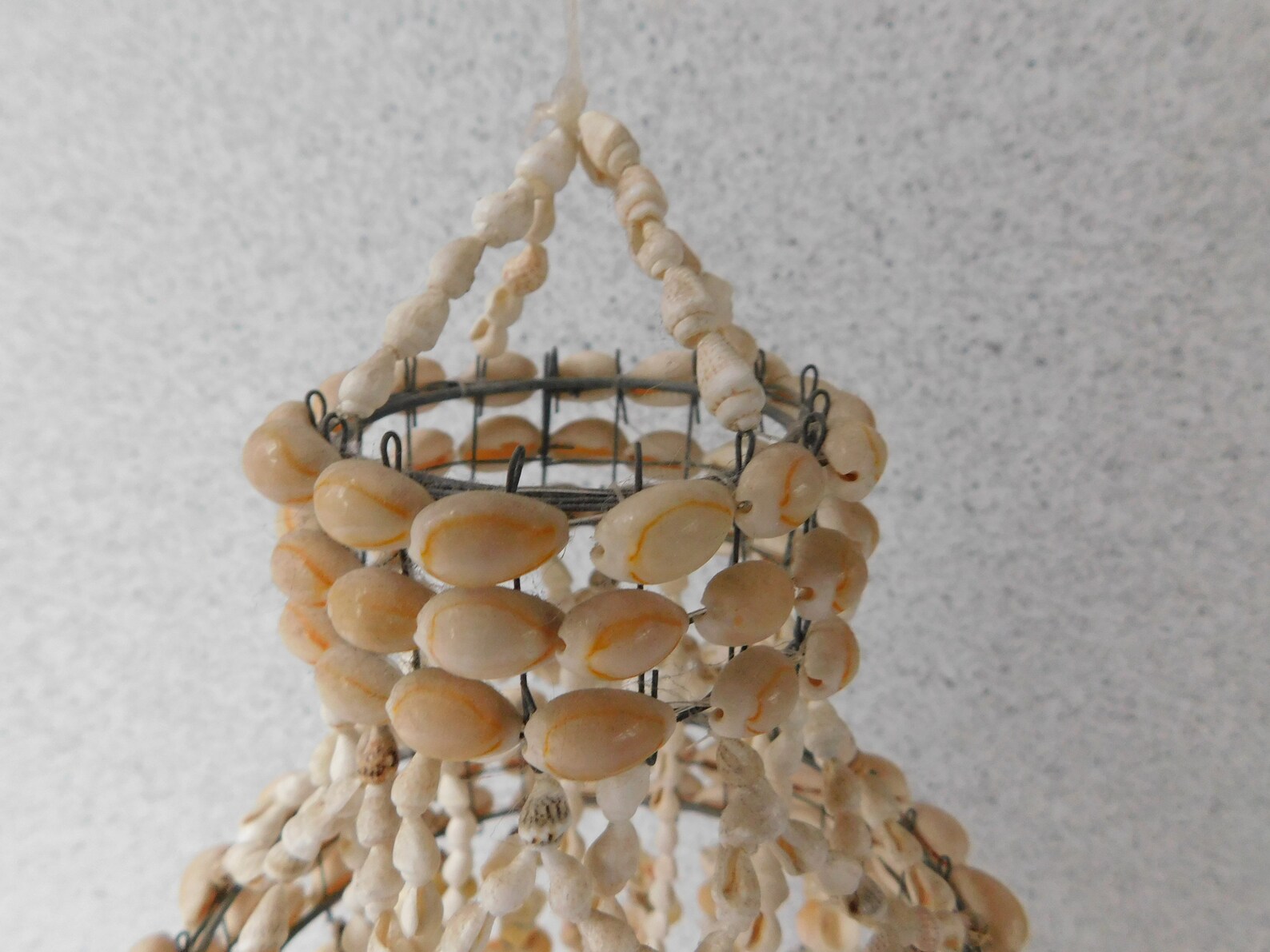 Vintage 13 Inch Seashell Chandelier, Boho Hanging Shell Decor, Chula ...