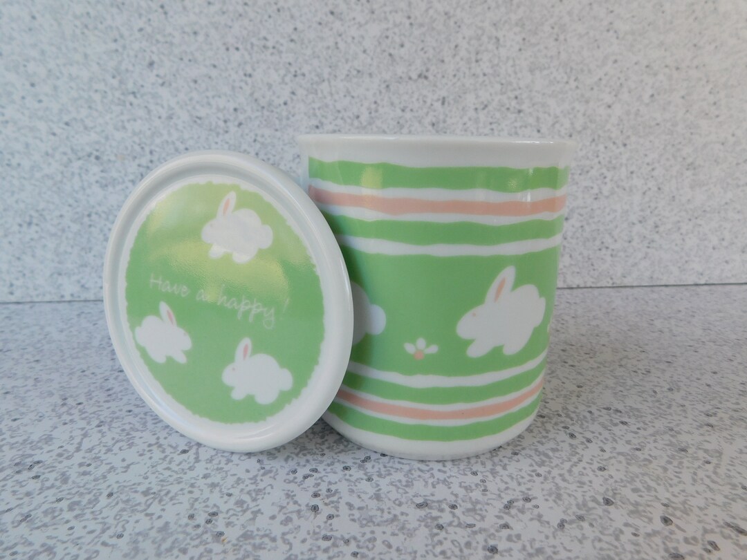 Vintage 1985 Hallmark Spring Fever Bunny Mug With Lid, Easter Mug With ...