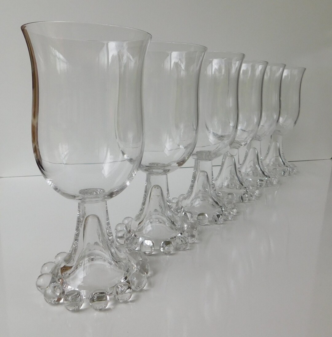 Set of 6 Imperial Glass Candlewick Water Glasses, Candlewick Goblets ...