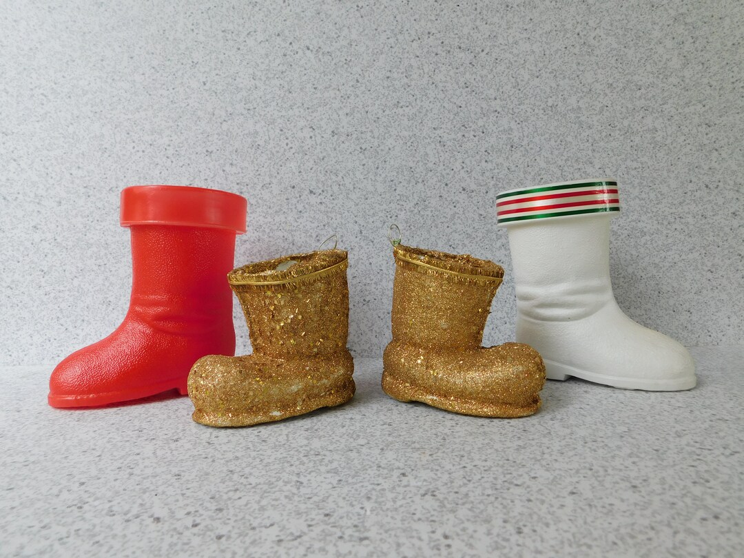 ONE Vintage Christmas Boot, Plastic or Paper Mache Santa Boot ...