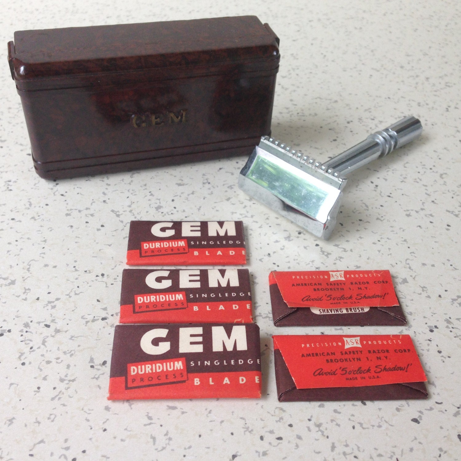 Vintage GEM Micromatic Razor With Case and 5 Wrapped Blades - Etsy