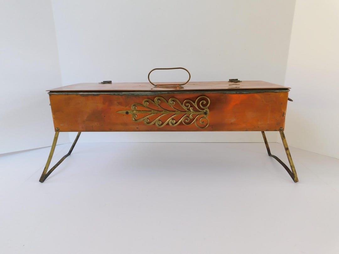 Large Vintage Copper Fish Poacher With Collapsible Legs, Fish or ...