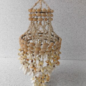 Vintage 13 Inch Seashell Chandelier, Boho Hanging Shell Decor, Chula ...