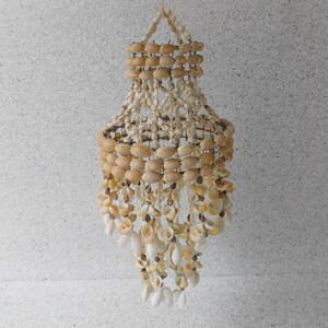Vintage 13 Inch Seashell Chandelier, Boho Hanging Shell Decor, Chula ...
