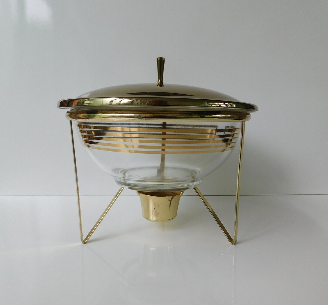 Promotional Vintage 1950s Pyrex Musical Staff Bowl With Warmer and Lid ...