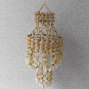 Vintage 13 Inch Seashell Chandelier, Boho Hanging Shell Decor, Chula ...