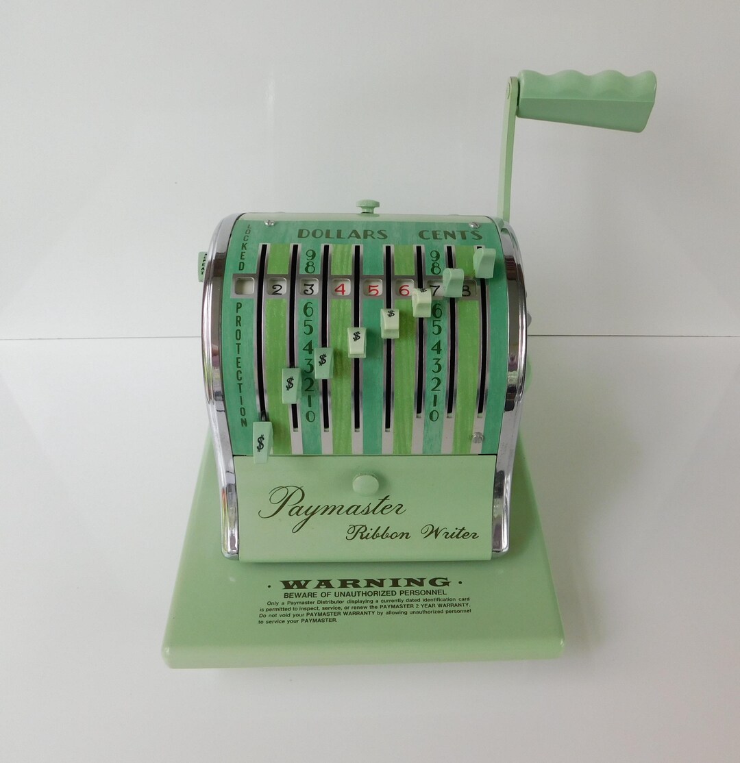 Working Twin Kiss Paymaster Ribbon Writer Check Printer With Keys and ...