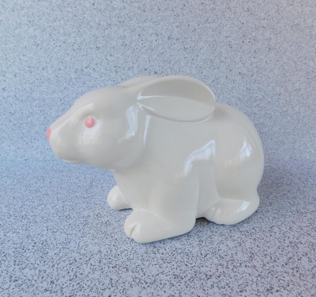 Large White Bunny Bank, Child's Room Decor, Easter Decoration, Piggy ...