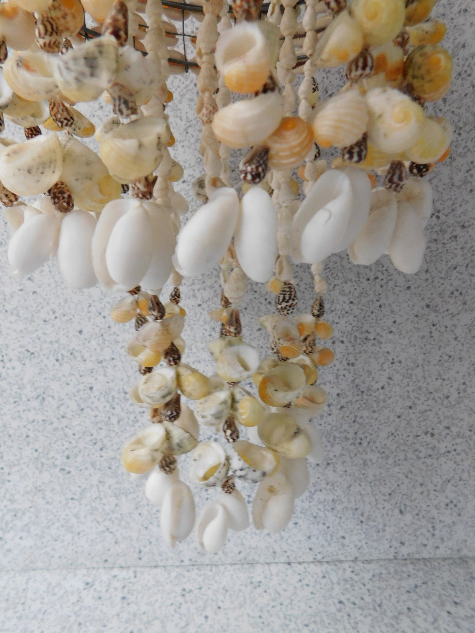 Vintage 13 Inch Seashell Chandelier, Boho Hanging Shell Decor, Chula ...