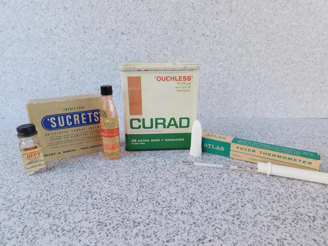 Vintage Medicine Cabinet Assortment, Cardboard Sucrets Lozenges Box ...