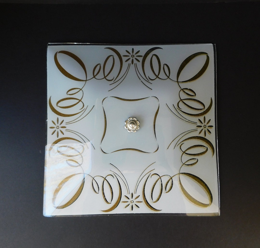 12 Inch Square Mid Century Ceiling Light Shade, Ceiling Light Cover ...