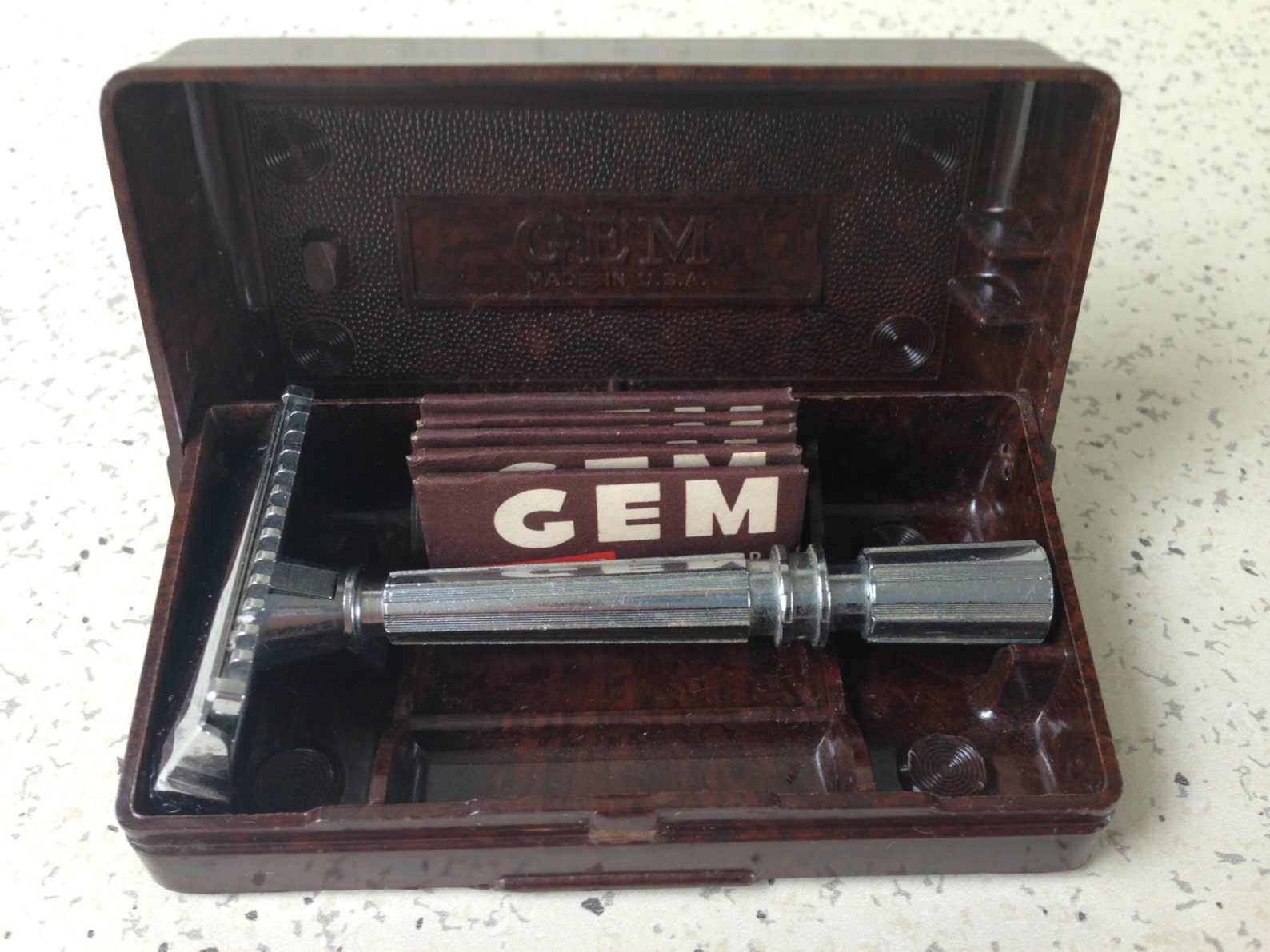 Vintage GEM Micromatic Razor With Case and 5 Wrapped Blades - Etsy