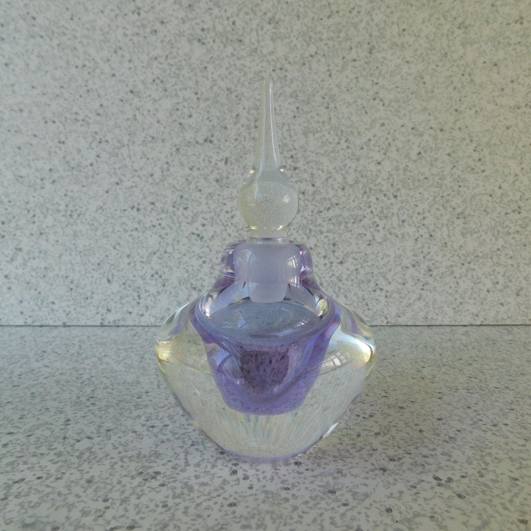 Vintage Vandermark Lavender Art Glass Perfume Bottle With Stopper, P13N ...
