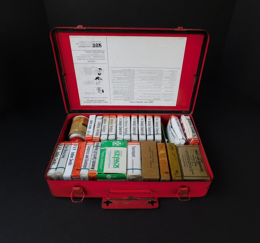 Scott Aviation First Aid Kit With Original Contents and Older, Medical ...