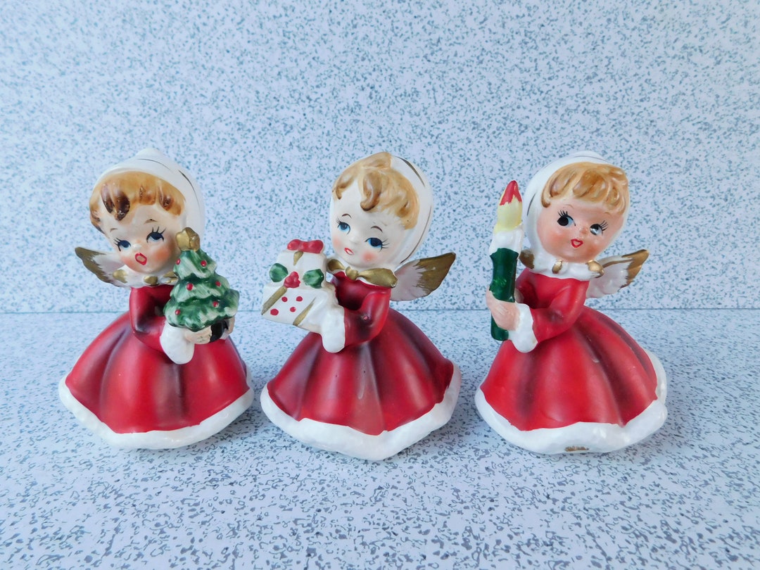 Set of 3 Mid Century Napco Christmas Angels, Christmas Angel Girl ...