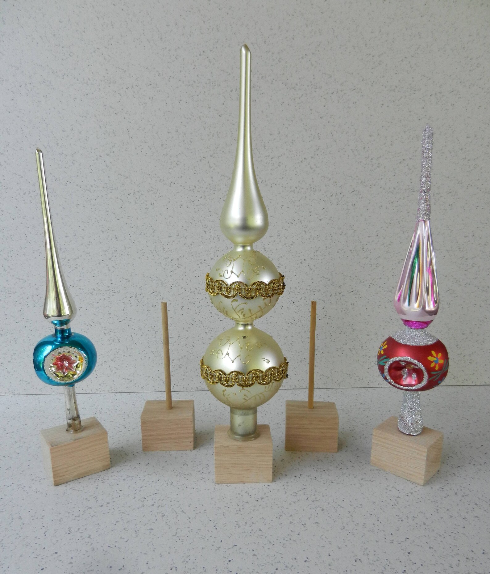 Set of 5 Wooden Stands for Christmas Tree Toppers Tree Topper - Etsy