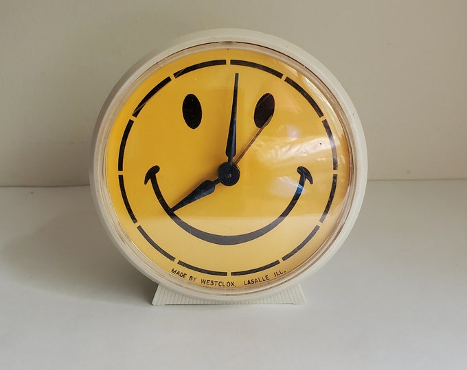 Vintage 1972 Westclox Smiley Face Wind-up Alarm Clock Made in USA - Etsy