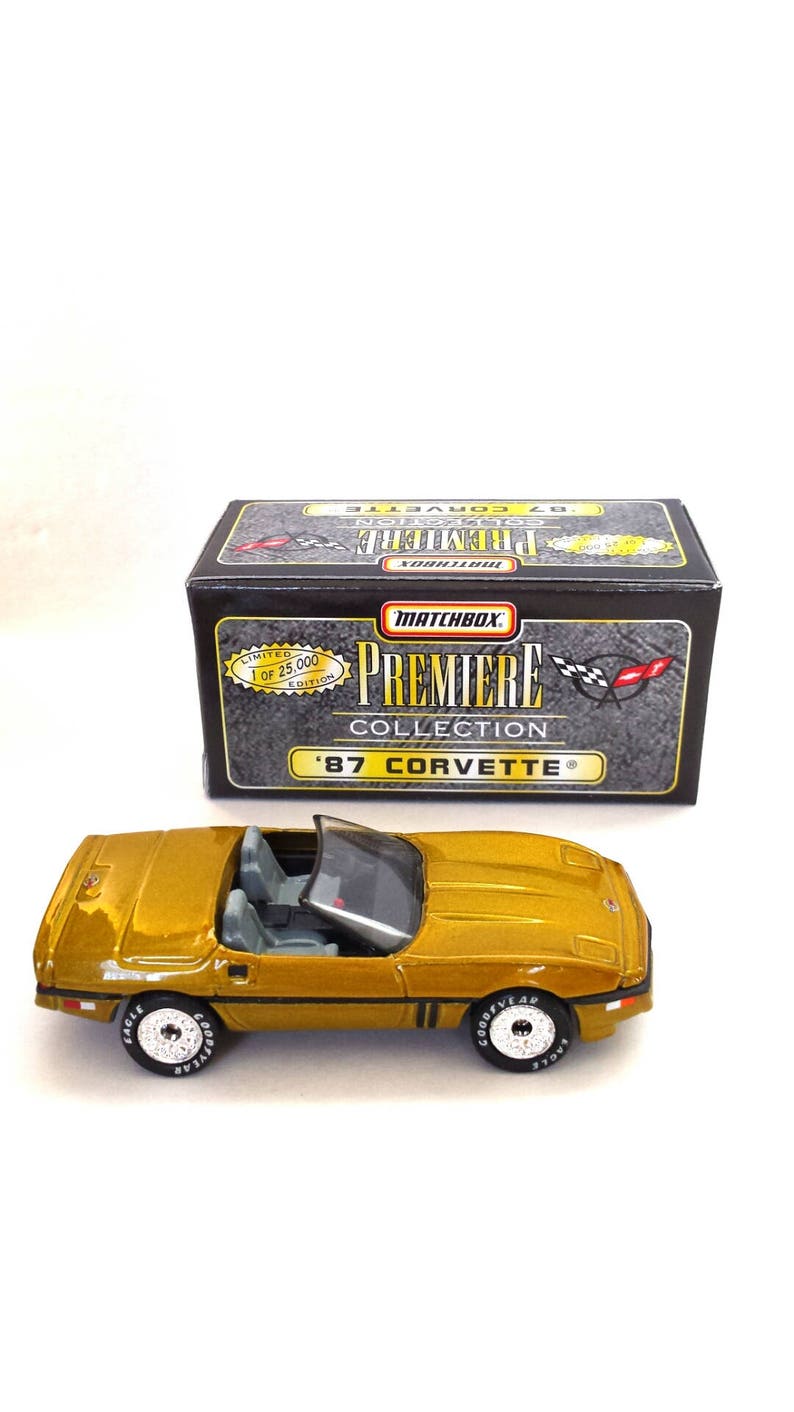 Vintage Matchbox Premiere 87 Gold Corvette Toy Car Die Cast Vehicle ...