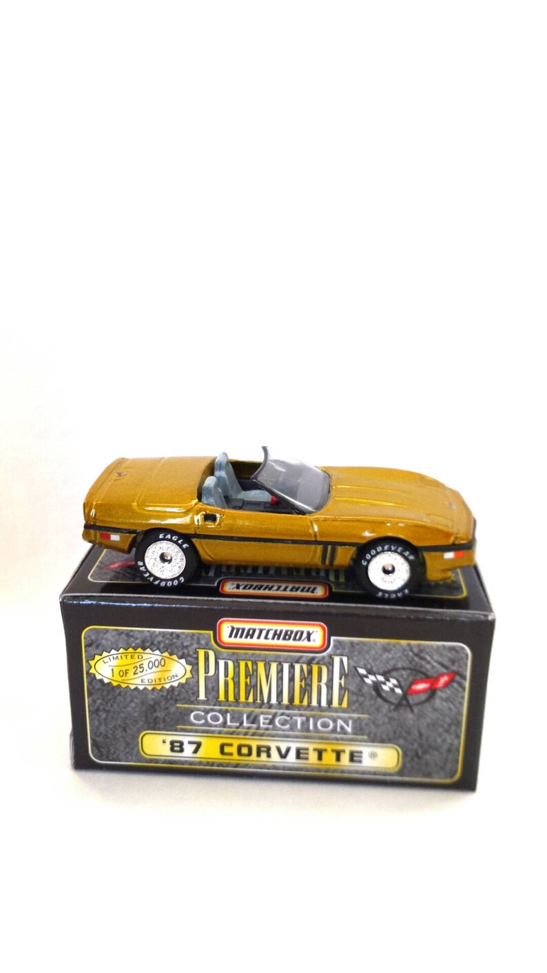 Vintage Matchbox Premiere 87 Gold Corvette Toy Car Die Cast Vehicle ...