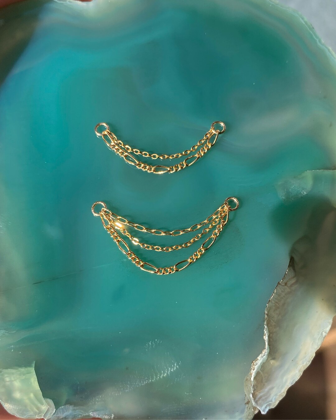 14K Gold Filled Earring Chain Attachment ⋆ Double Earring ⋆ Conch ...