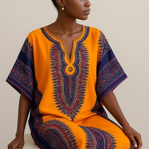 Orange Dashiki Kaftan - Etsy