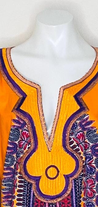 Orange Dashiki Kaftan - Etsy